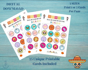 Printable Dia De Los Muertos Bingo Game. Day of the Dead Bingo - Etsy
