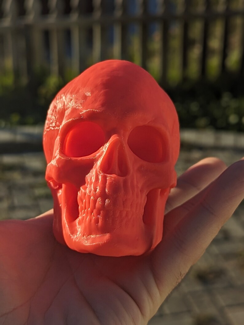 3d Printed Red Human Skull Cosplay - Etsy