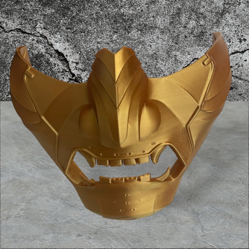 3d Printed Gold Hannya Mask - Etsy