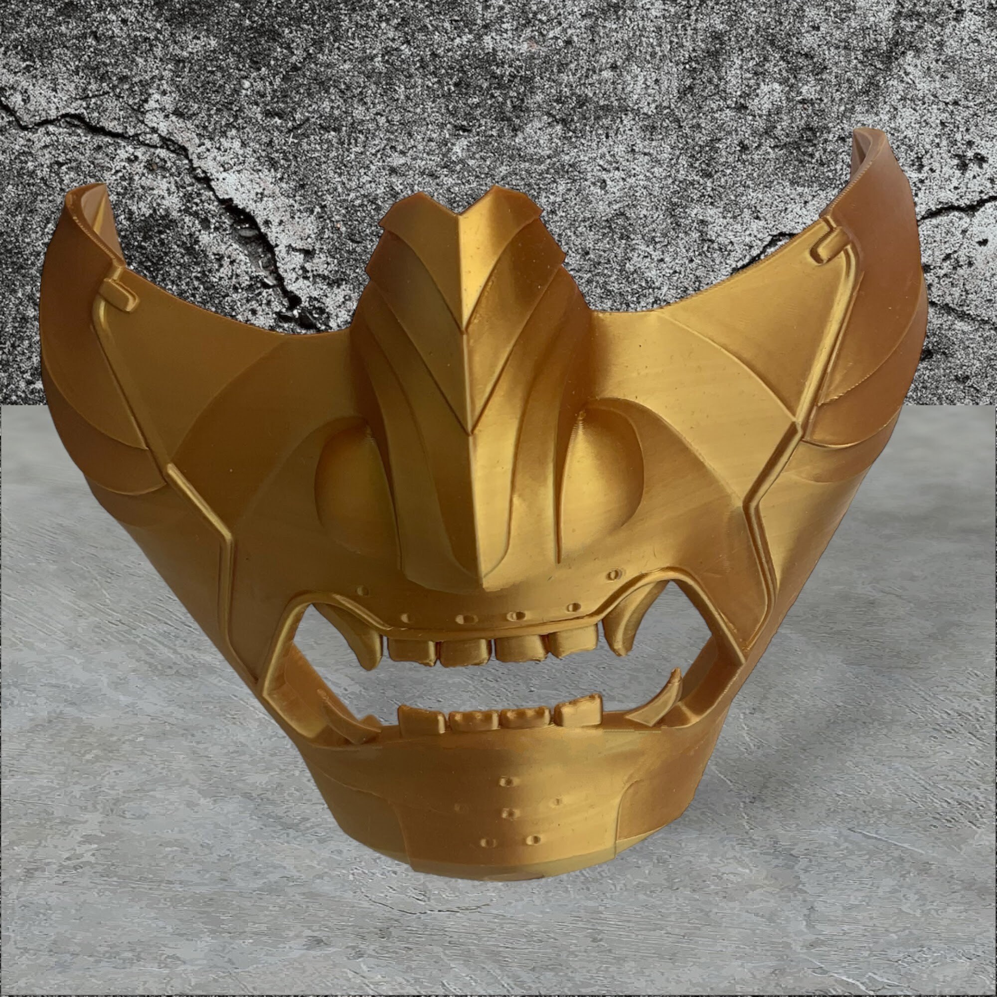 3d Printed Gold Hannya Mask - Etsy