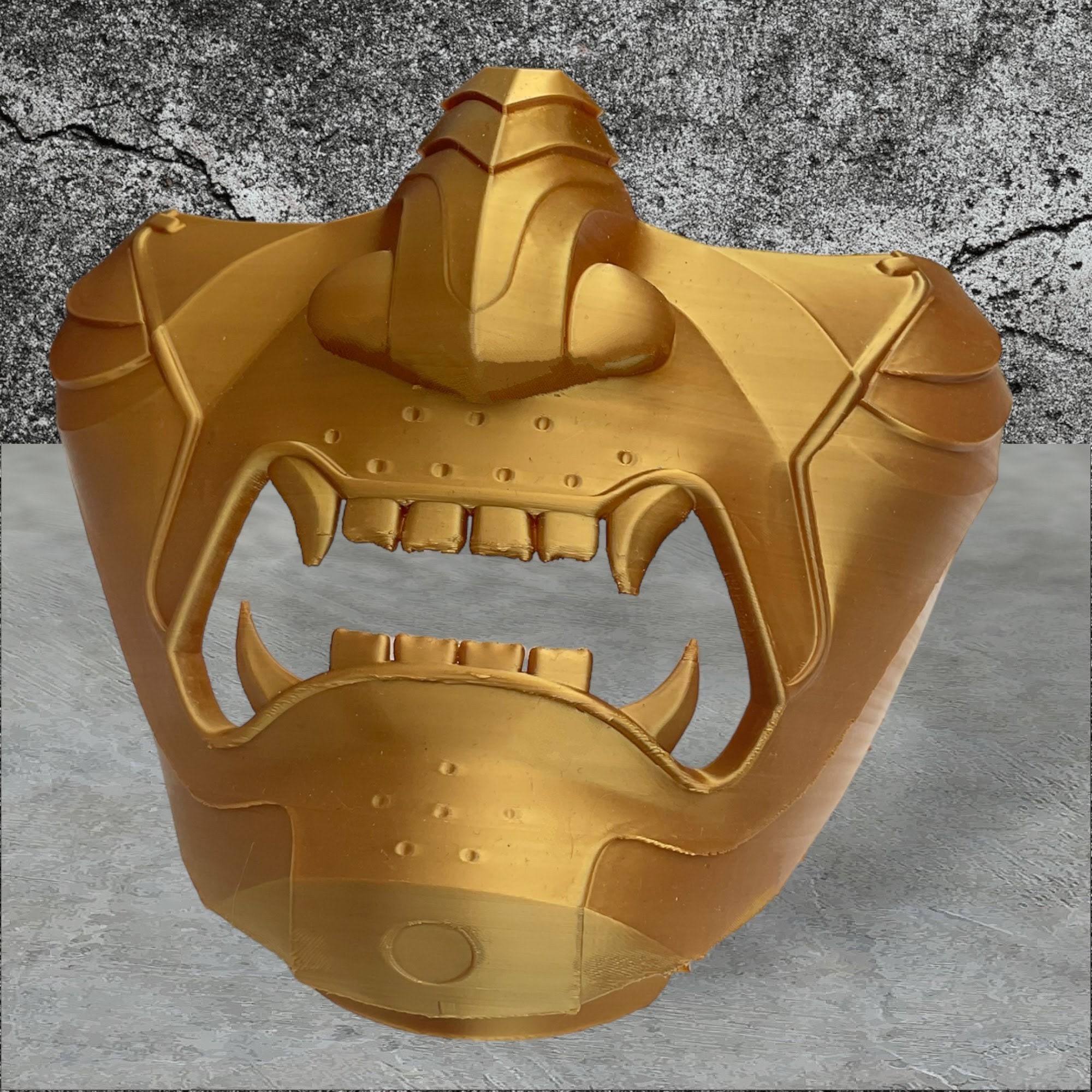 3d Printed Gold Hannya Mask - Etsy