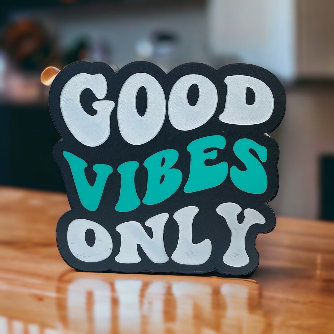3d Printed Good Vibes Only Light Box - Etsy