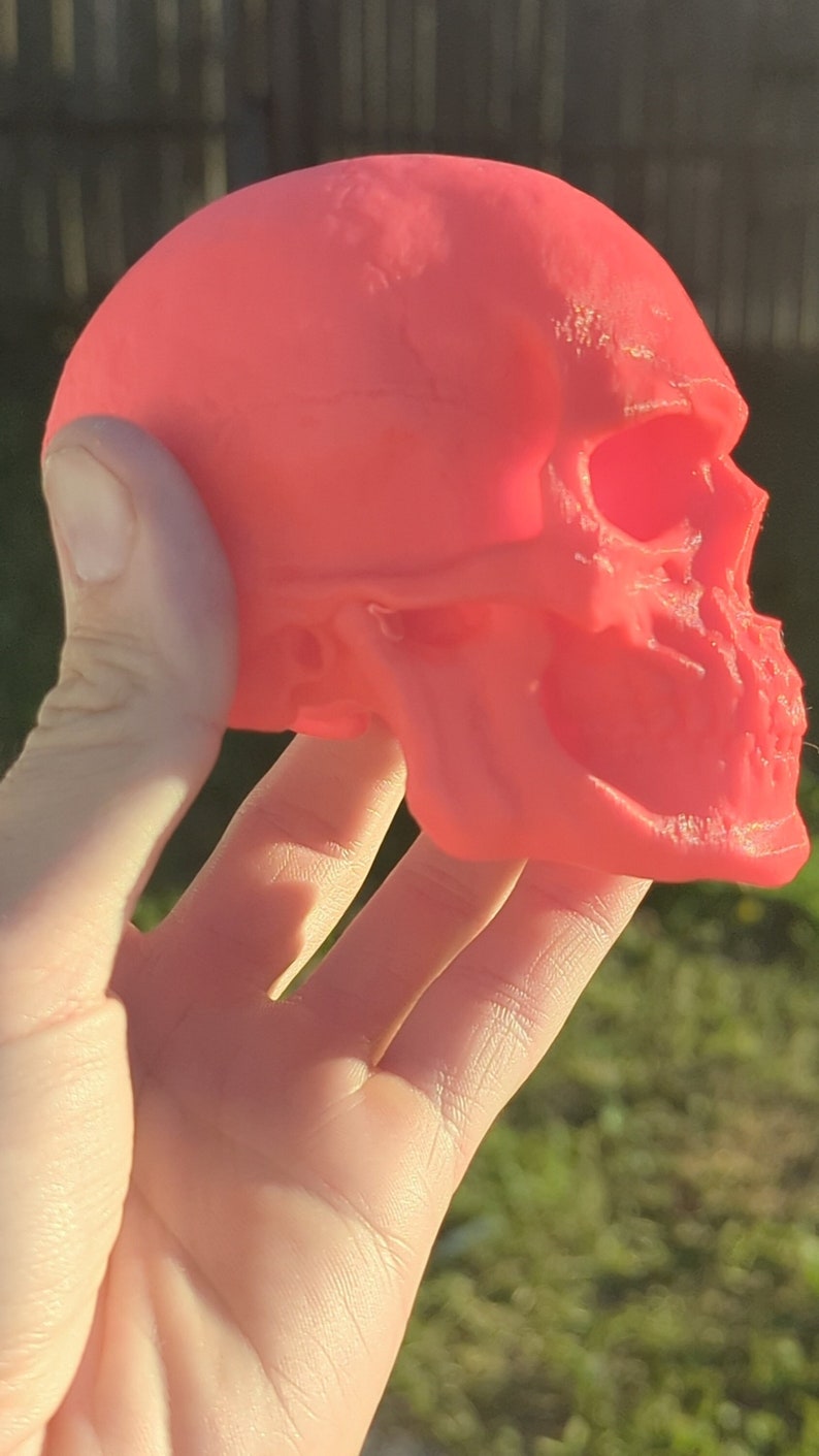 3d Printed Red Human Skull Cosplay - Etsy Australia