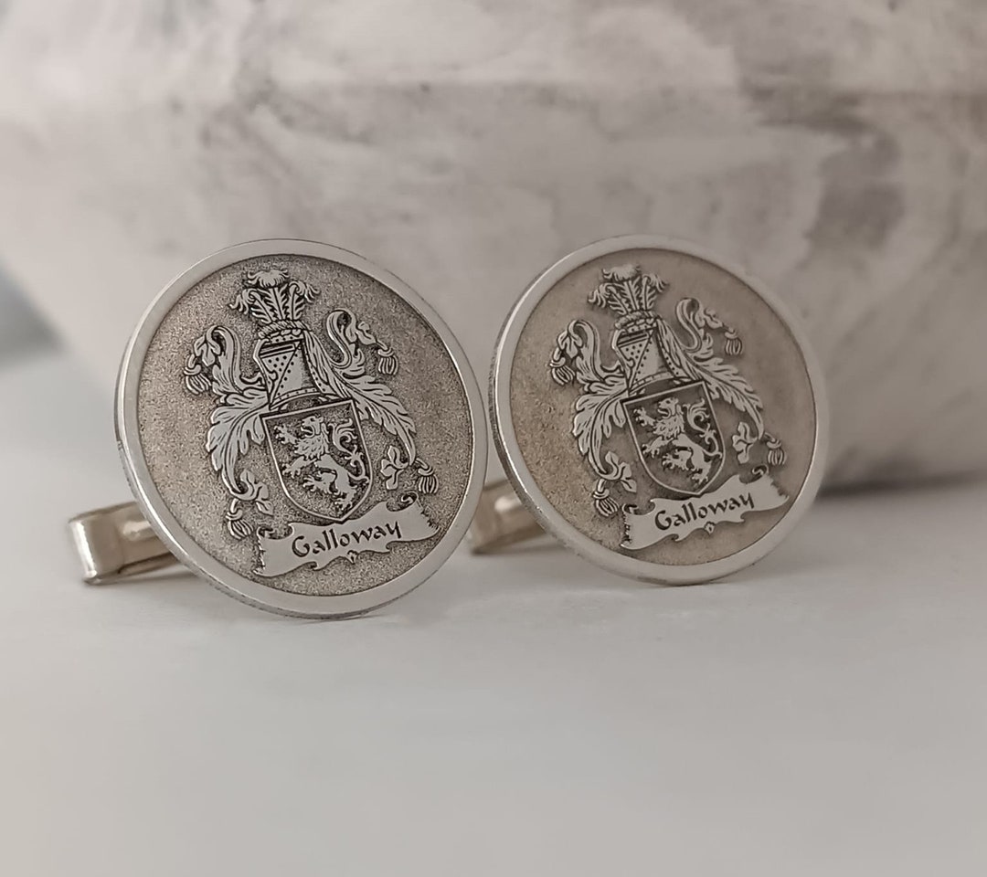 Personalized Coat of Arm Cuff Links With Sterling Silver,custom ...