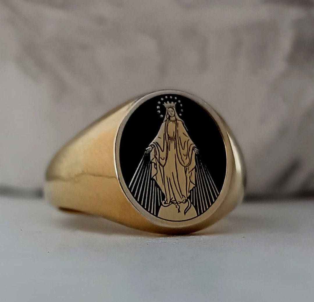 Marian Consecration Ring, Virgin Mary Ring, Sterling Silver Miraculous ...