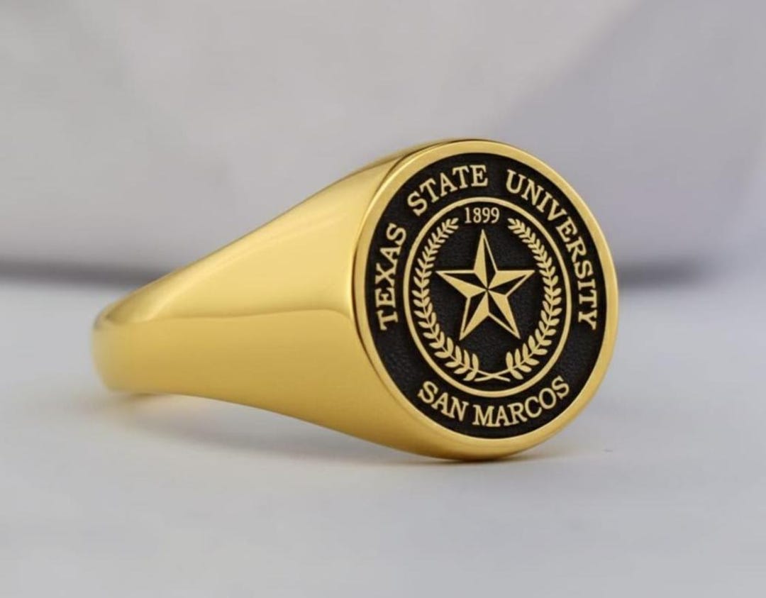 Custom Engraved Sterling Silver College Class Ring – Personalized ...