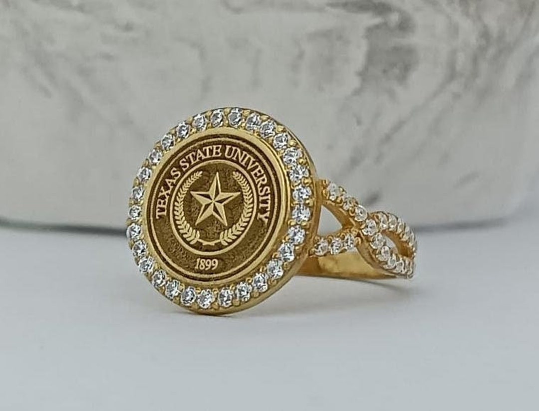 Women's Class Ring,gold-filled Universtiy Ring With Stone-eyecatching ...