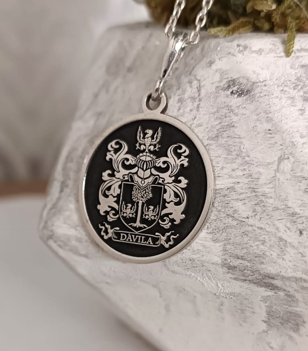 Coat of Arms Necklace, Family Crest Necklace, Custom Signet Pendant ...
