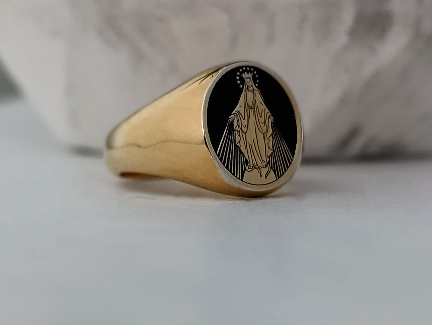 Marian Consecration Ring, Virgin Mary Ring, Sterling Silver Miraculous ...