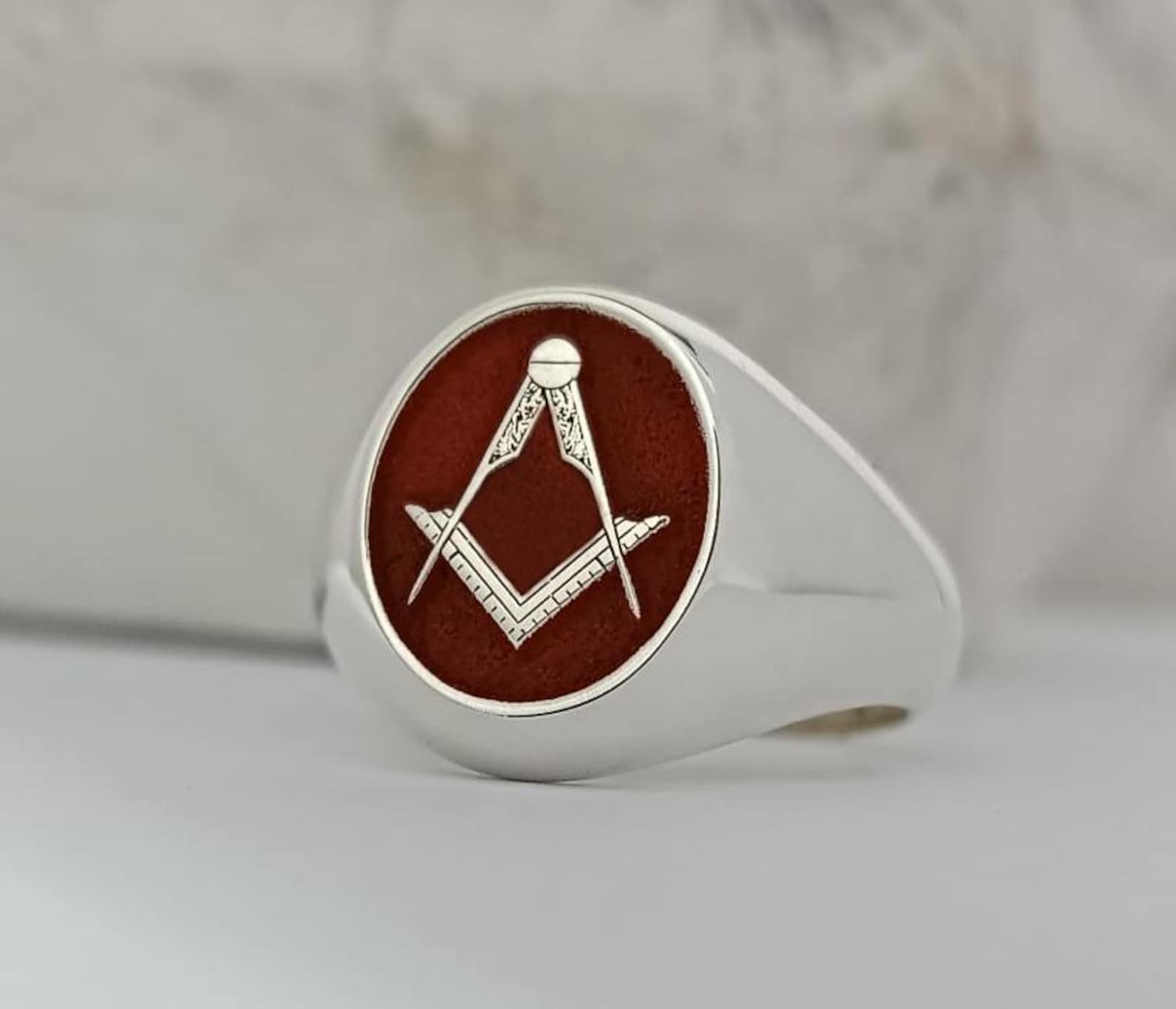 Handmade Sterling Silver Masonic Ring, Custom Engraving - Etsy