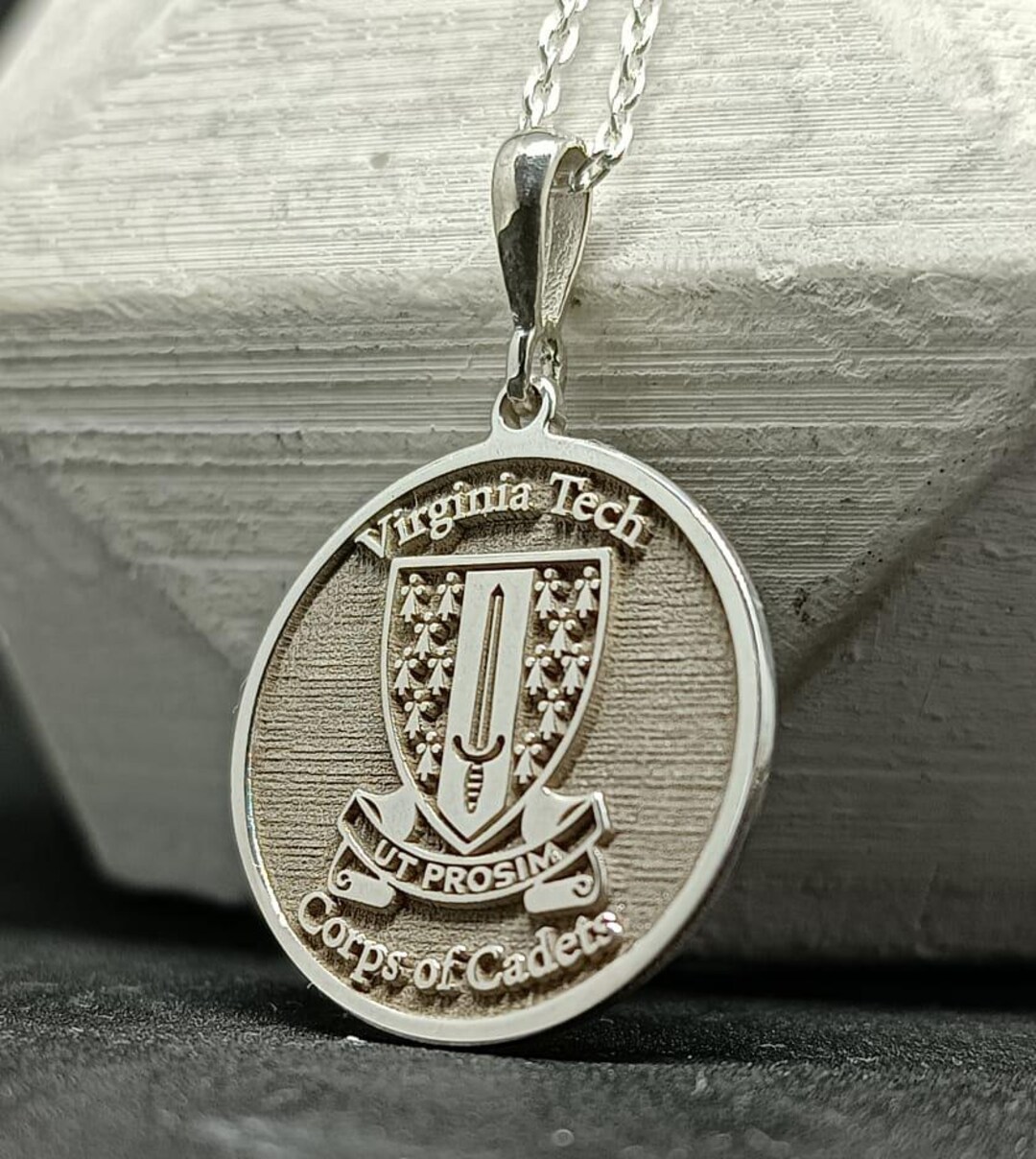 Handmade Sterling Silver Coat of Arms Necklace, College Pendant - Etsy