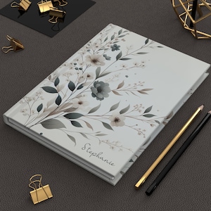 Custom Name Elegant Vintage Flowers Floral Notebook Journal Gift ...