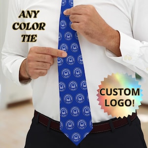 Custom Logo Tie Personalized Custom Color Company Logo Neck Tie Gift - Etsy