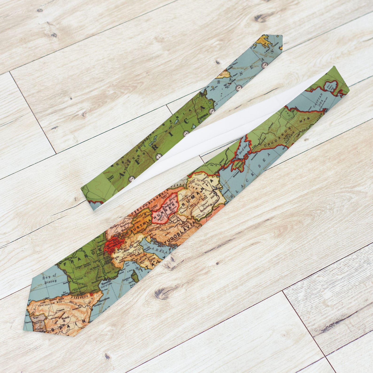 World Map Tie, Geography Tie Gift for History Teacher, Vintage Map of ...