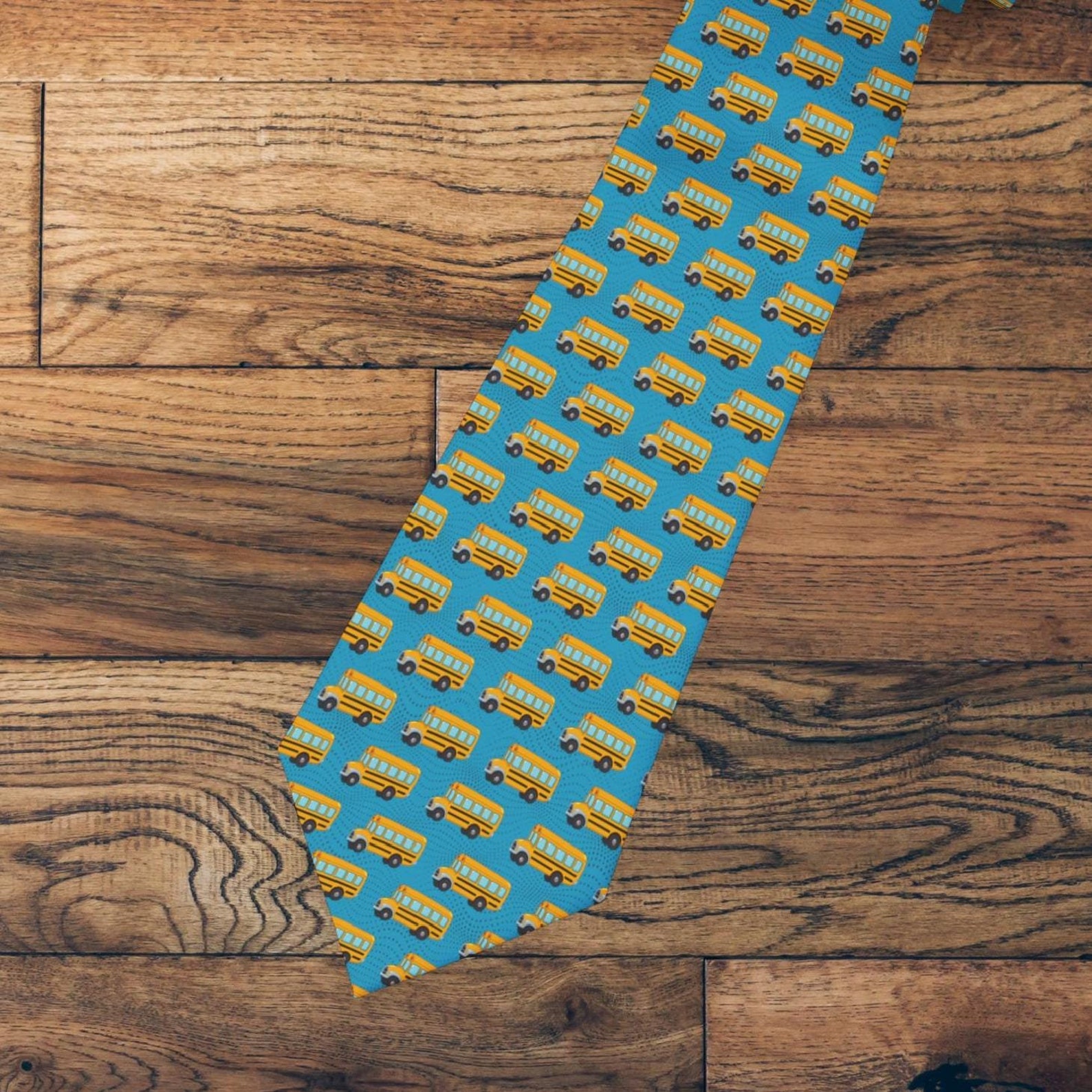 School Bus Tie, Back to School Tie Necktie Gift, Gift for Teachers ...