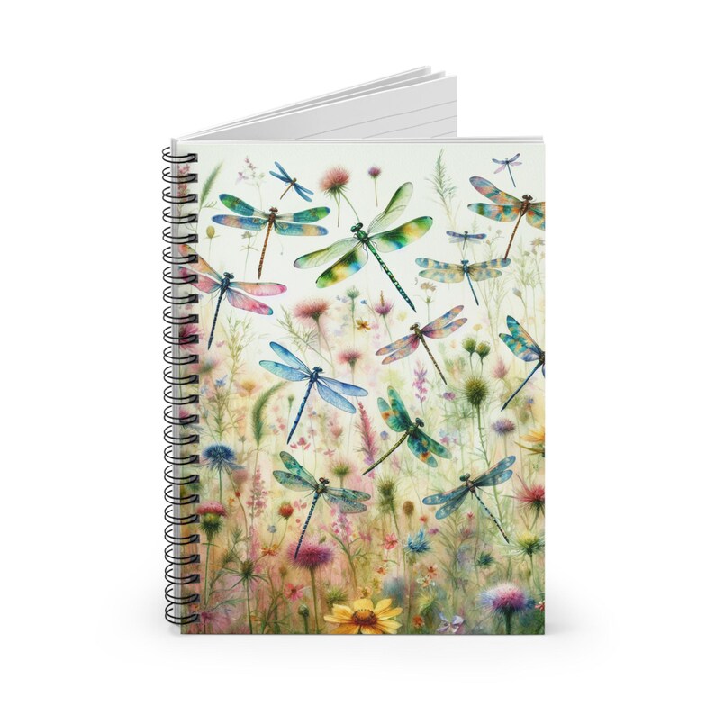 Dragonflies and Wildflowers Notebook, Writing Journal Gift for ...