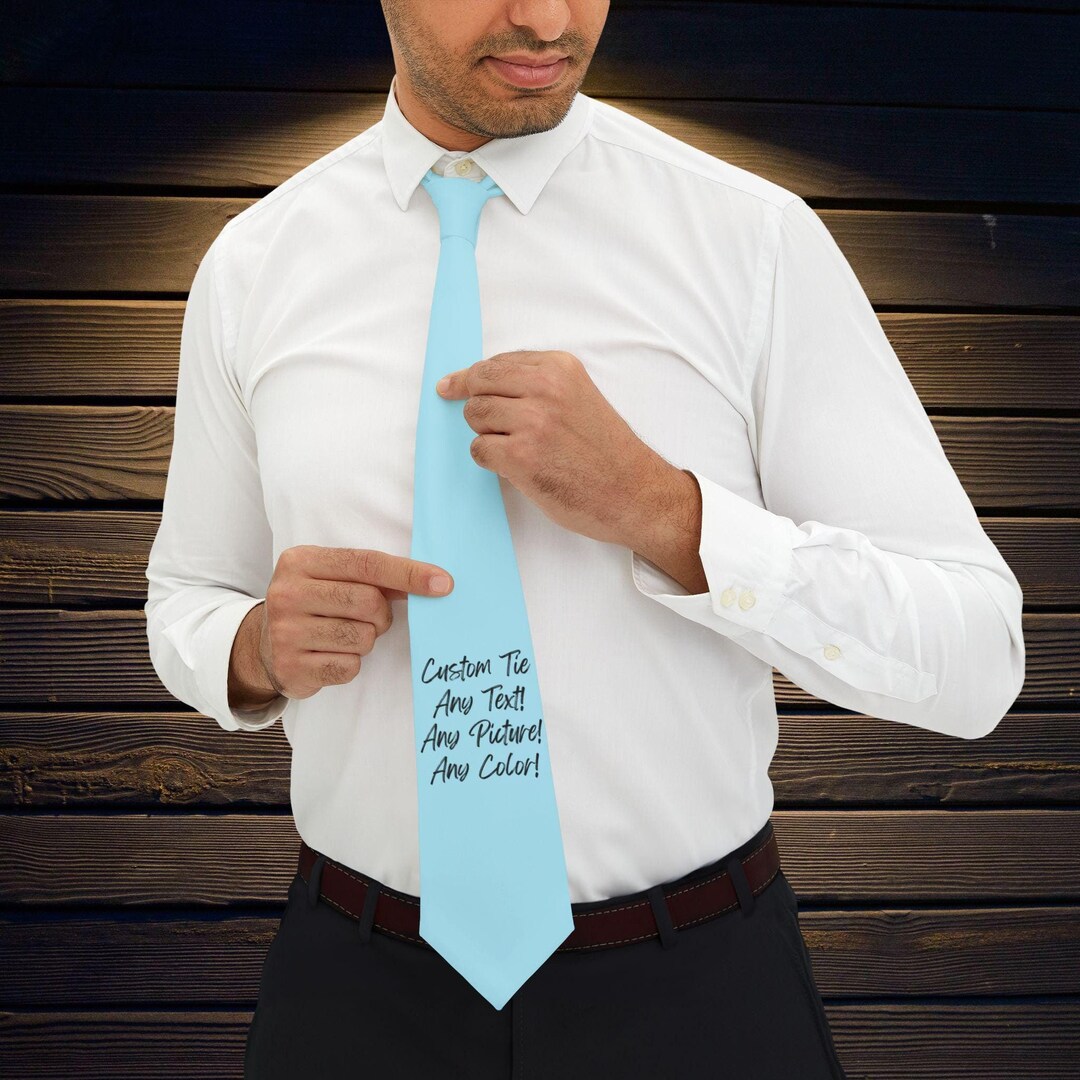 Custom Tie Personalized Necktie Gift, Any Text Any Color Any Picture ...