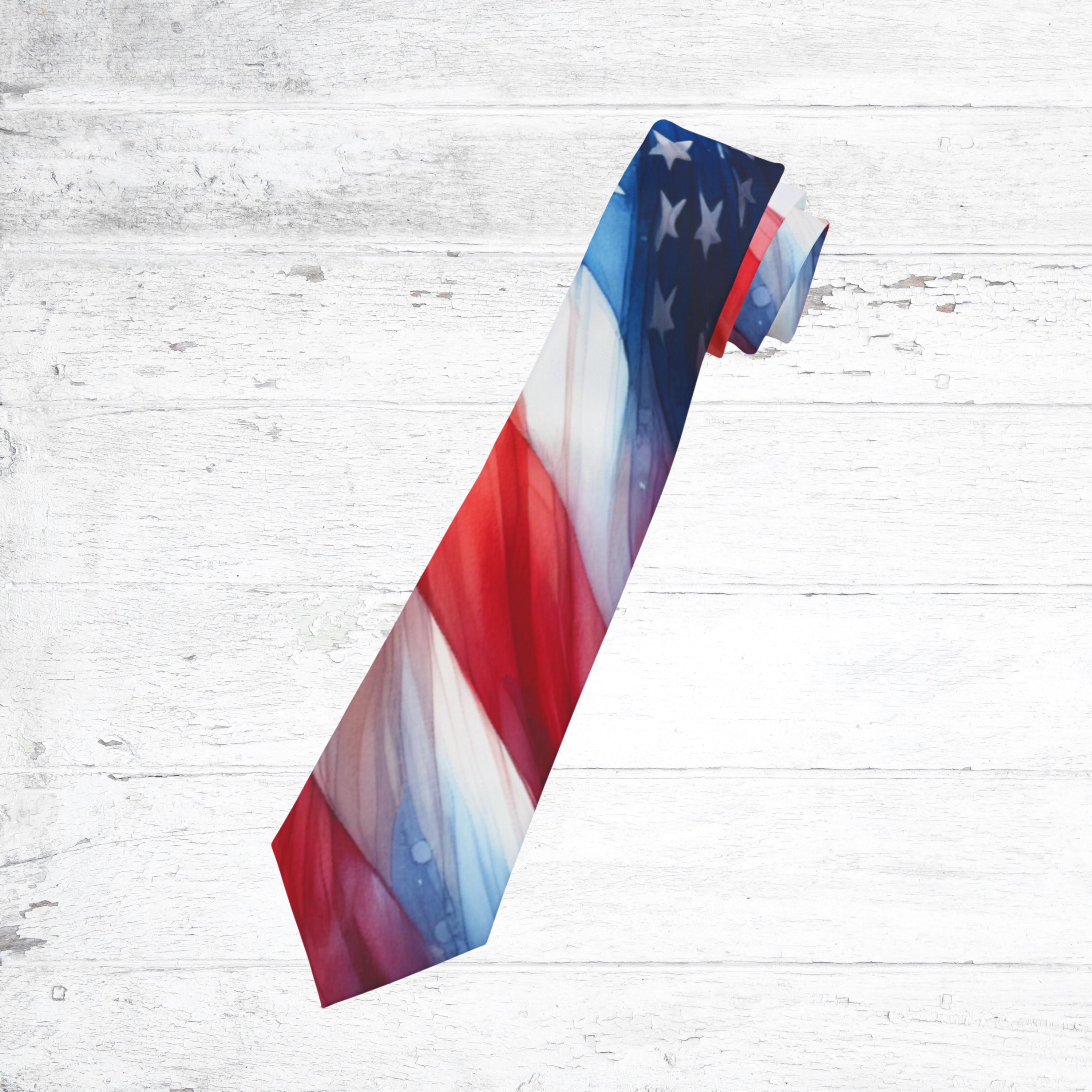 American Flag Tie, Stars and Stripes Decor Tie, USA Patriotic Tie ...