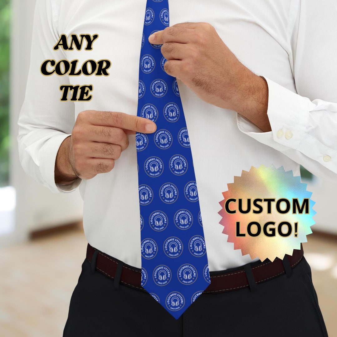Custom Logo Tie Personalized Custom Color Company Logo Neck Tie Gift - Etsy
