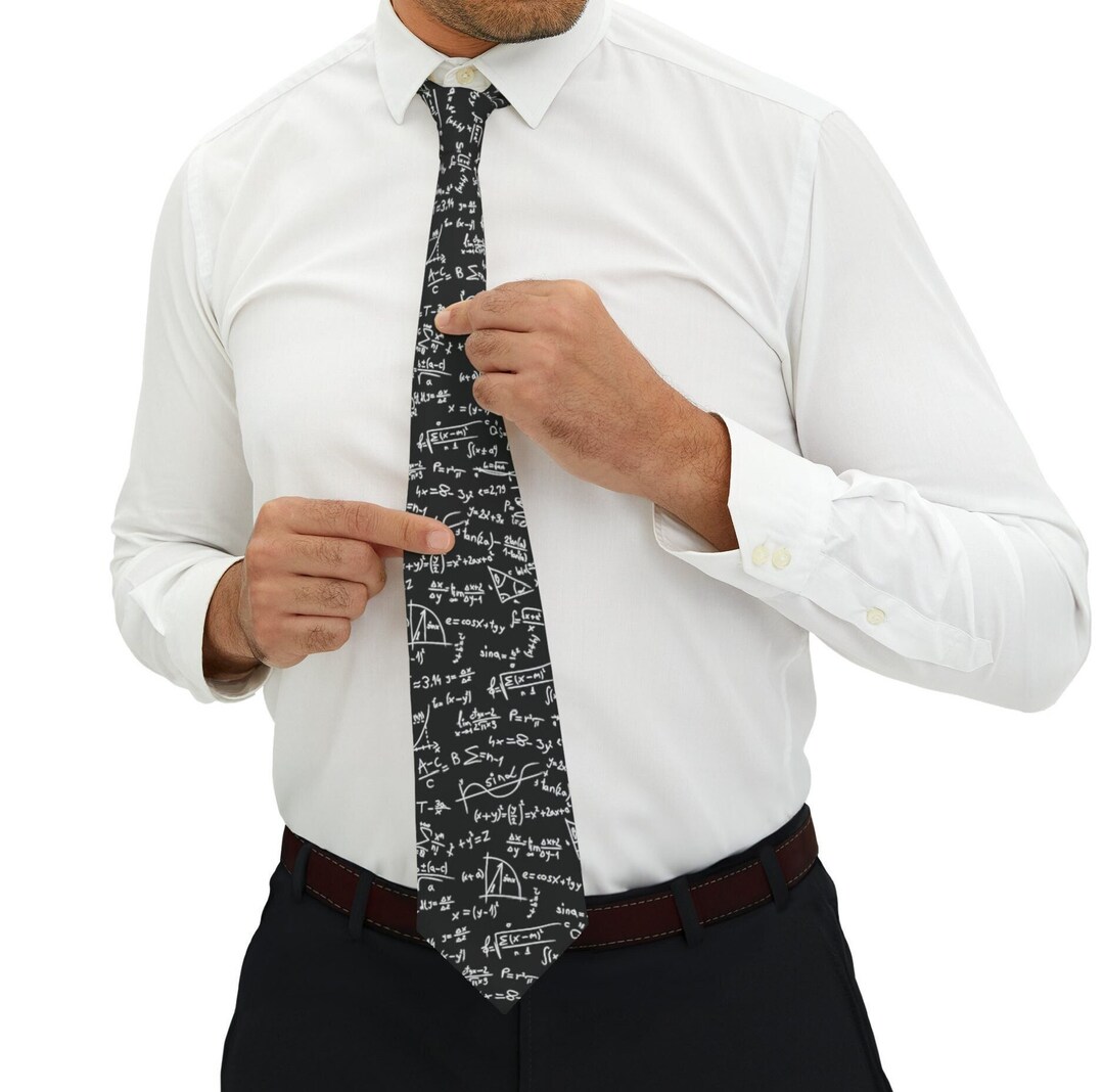 Math Equations Tie for Men, Men's Math Tie, Geometry Tie, Science Tie ...