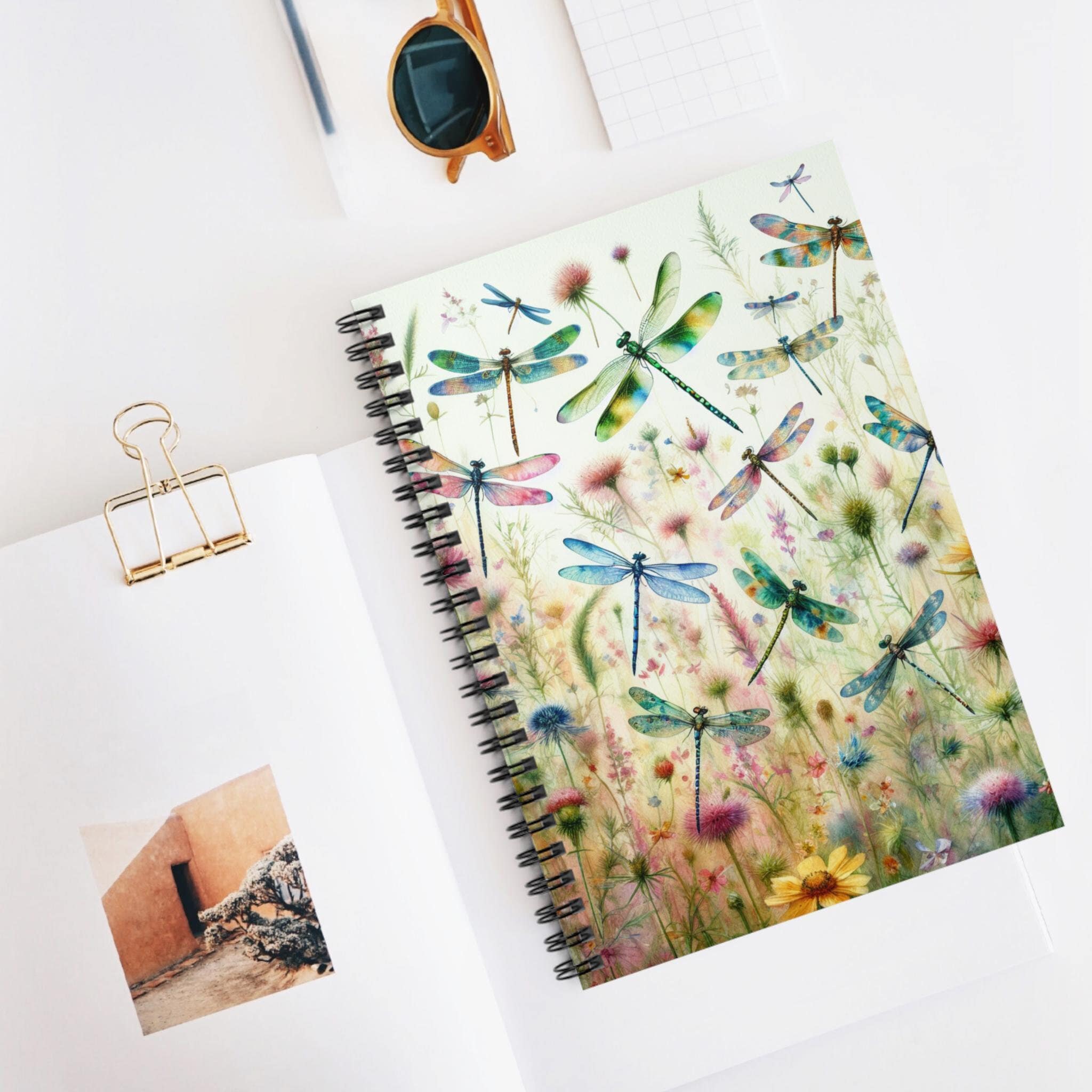 Dragonflies and Wildflowers Notebook, Writing Journal Gift for ...