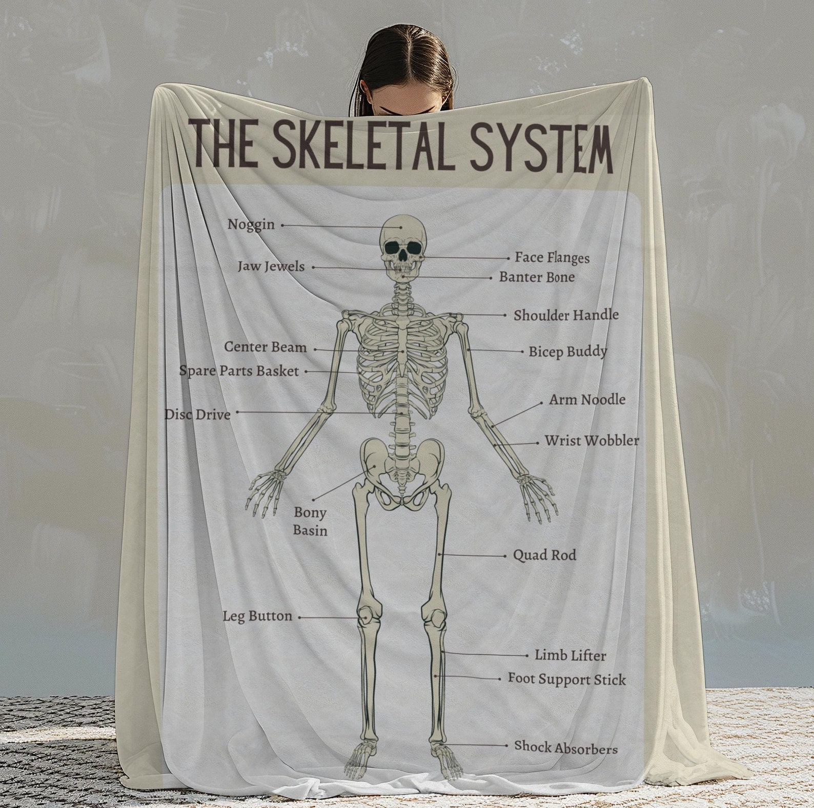 Funny Anatomy Skeleton Blanket, Skeletal System Blanket, Science ...
