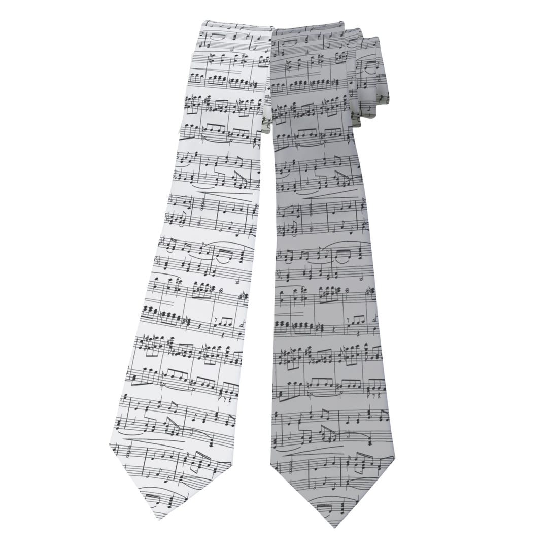 Sheet Music Tie Music Notes Necktie Gift for Musicians Music Teachers ...