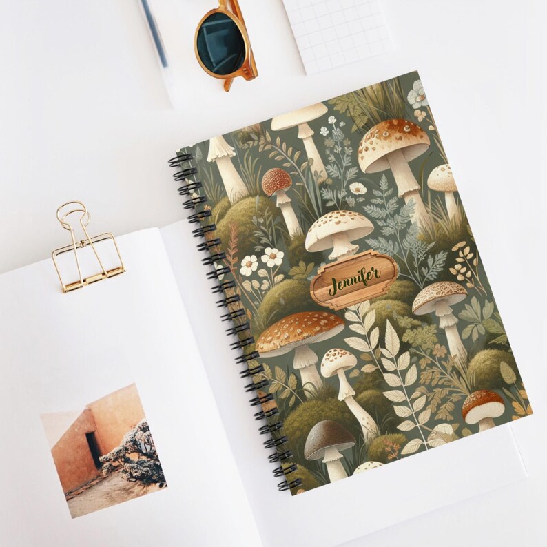 Custom Name Mushroom Cottagecore Journal Notebook Gift, Personalized ...