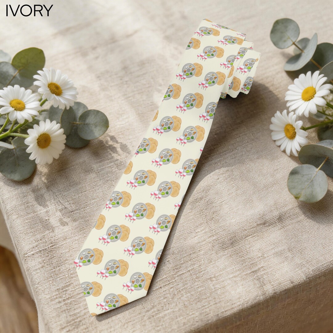 Passover Tie, Seder Plate Neck Tie, Matzah Tie, Passover Gift, Pesach ...