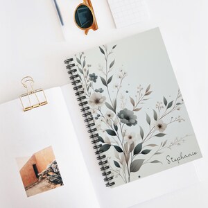 Custom Name Elegant Vintage Flowers Floral Notebook Journal Gift ...