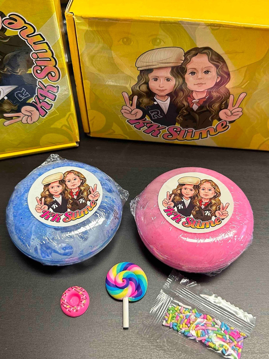 Donut Slime Set Gift for Kids | 2 Donuts and 2 Candy Charms Sprinkles ...