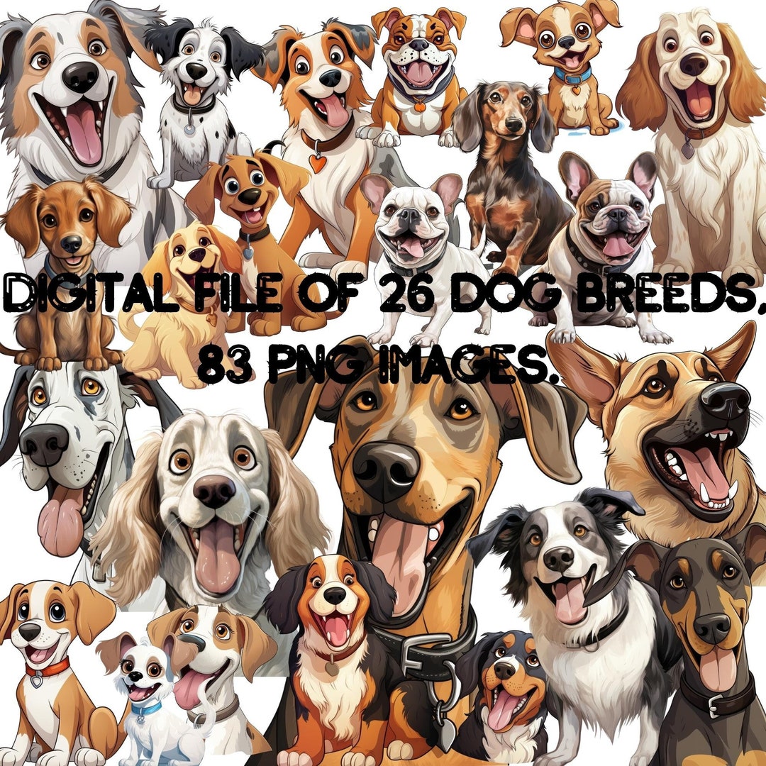 83 Dog Clipart Images 26 Breeds Pets Clipart Collection Dogs Dog Breeds ...