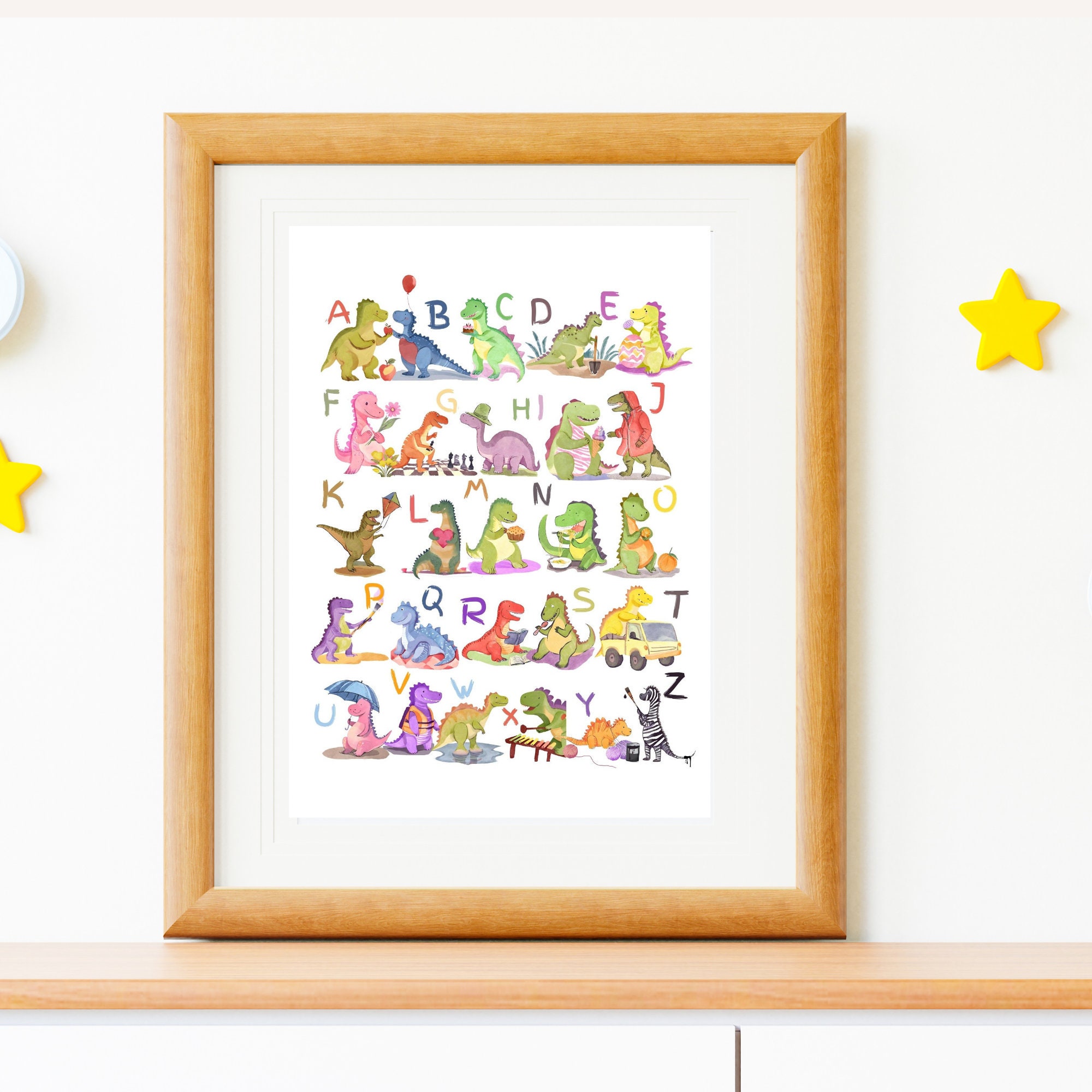 Dinosaur Alphabet Poster ABC Printable Art Dinosaur - Etsy