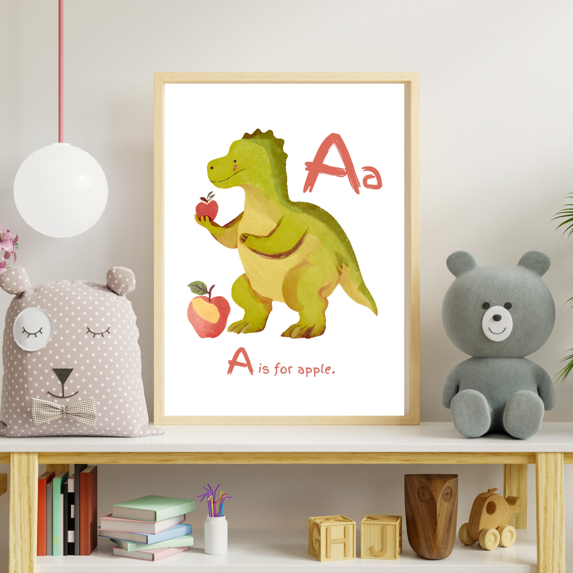Dinosaur Alphabet Print ABC Printable Dinosaur Printable - Etsy