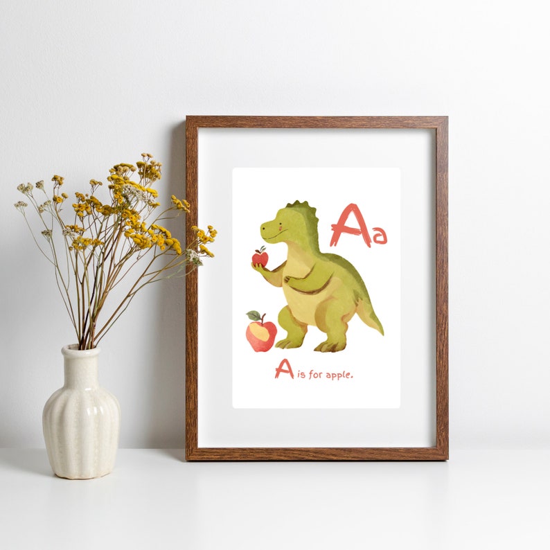 Dinosaur Alphabet Print ABC Printable Dinosaur Printable - Etsy