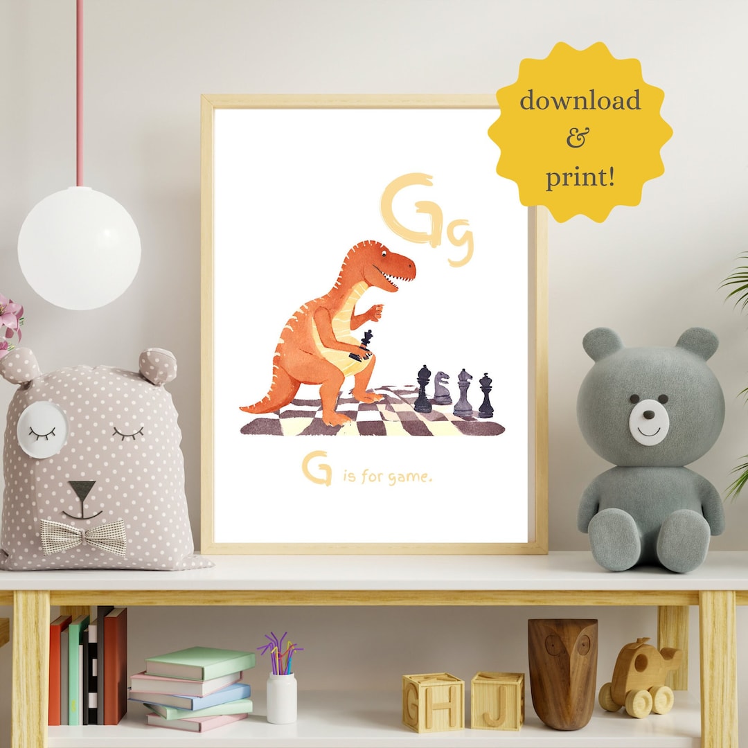 Dinosaur Alphabet Print ABC Printable Art Dinosaur Printable - Etsy
