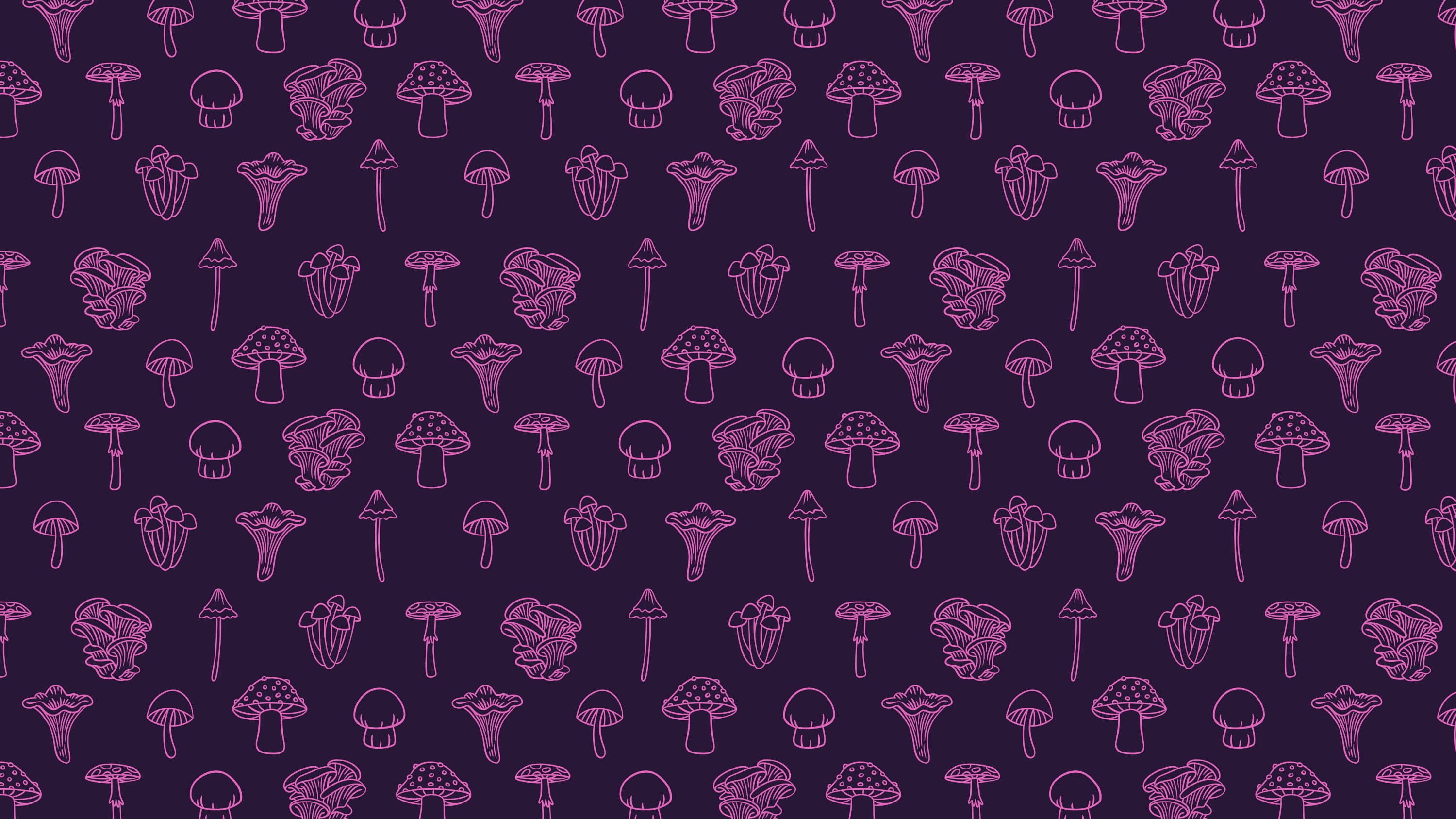 Purple Mushrooms Pattern Wallpapers HD | Minimal Autumn Backgrounds - Etsy