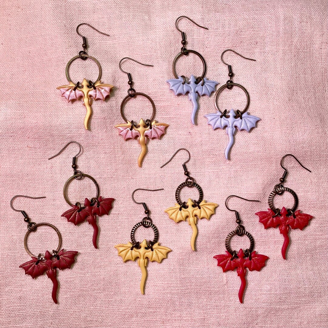 Dragon Earrings | Syrax, Caraxes, Meleys, Sunfyre, Dreamfyre | Handmade ...