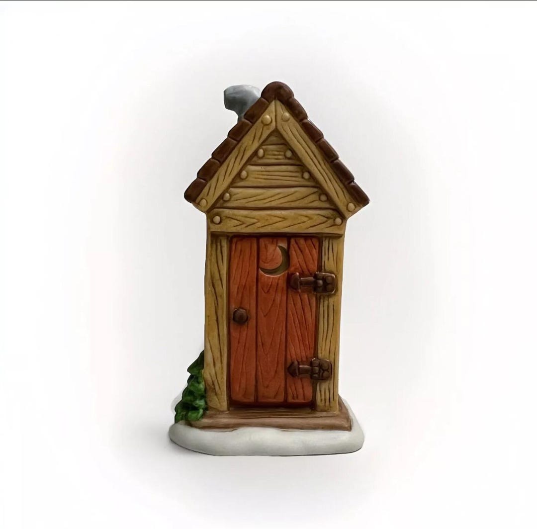 Vintage Lefton China Colonial Village Outhouse 07325 Accessory 1989 ...