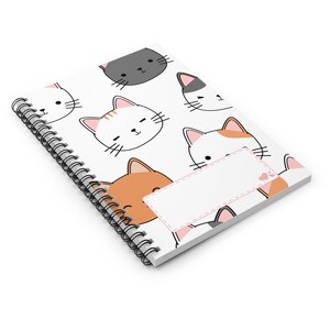 Spiral Bound Cat Lover Notebook - Ruled Line, School Notebook, Cat Lady ...