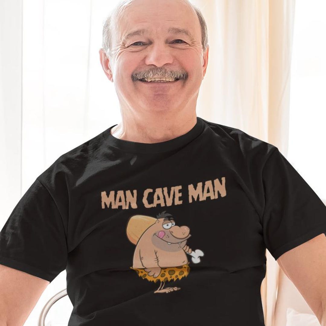 Man Cave Caveman T-shirt: Funny Graphic Tee Gift - Etsy