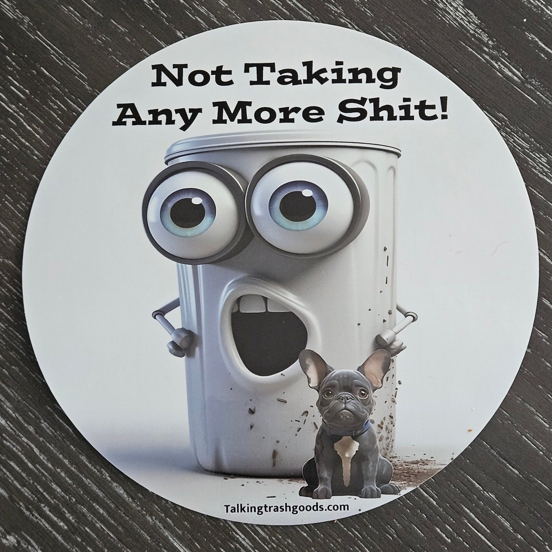Trash Can Sticker, Decal, Dog Waste Sticker, Dog Poop Sticker, Funny ...