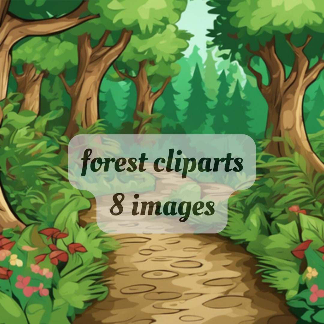Watercolor Forest Path Clipart: Forest Scene Hiking Trail - Etsy