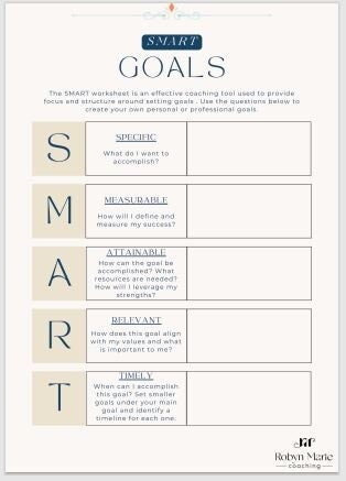 SMART Goals Worksheet printable - Etsy