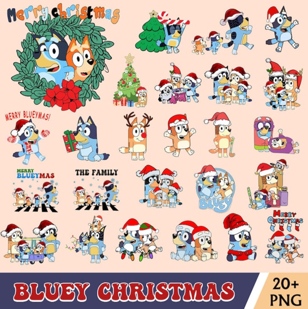 20 Bluey Christmas Bundle Png Bluey Family Christmas Png - Etsy