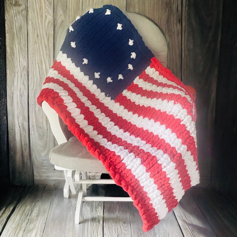 Betsy Ross (colonial) Flag Cunky Knit Blanket - Etsy