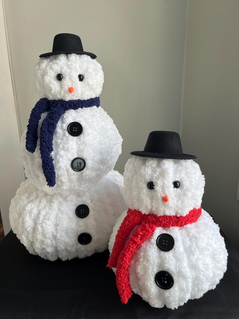 Handmade Chenille Yarn Snowman: Cozy Winter Decor - Etsy