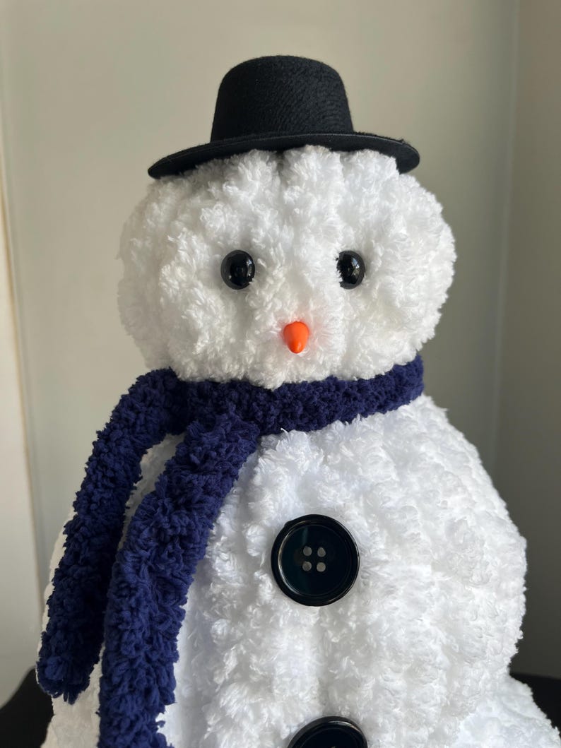 Handmade Chenille Yarn Snowman: Cozy Winter Decor - Etsy