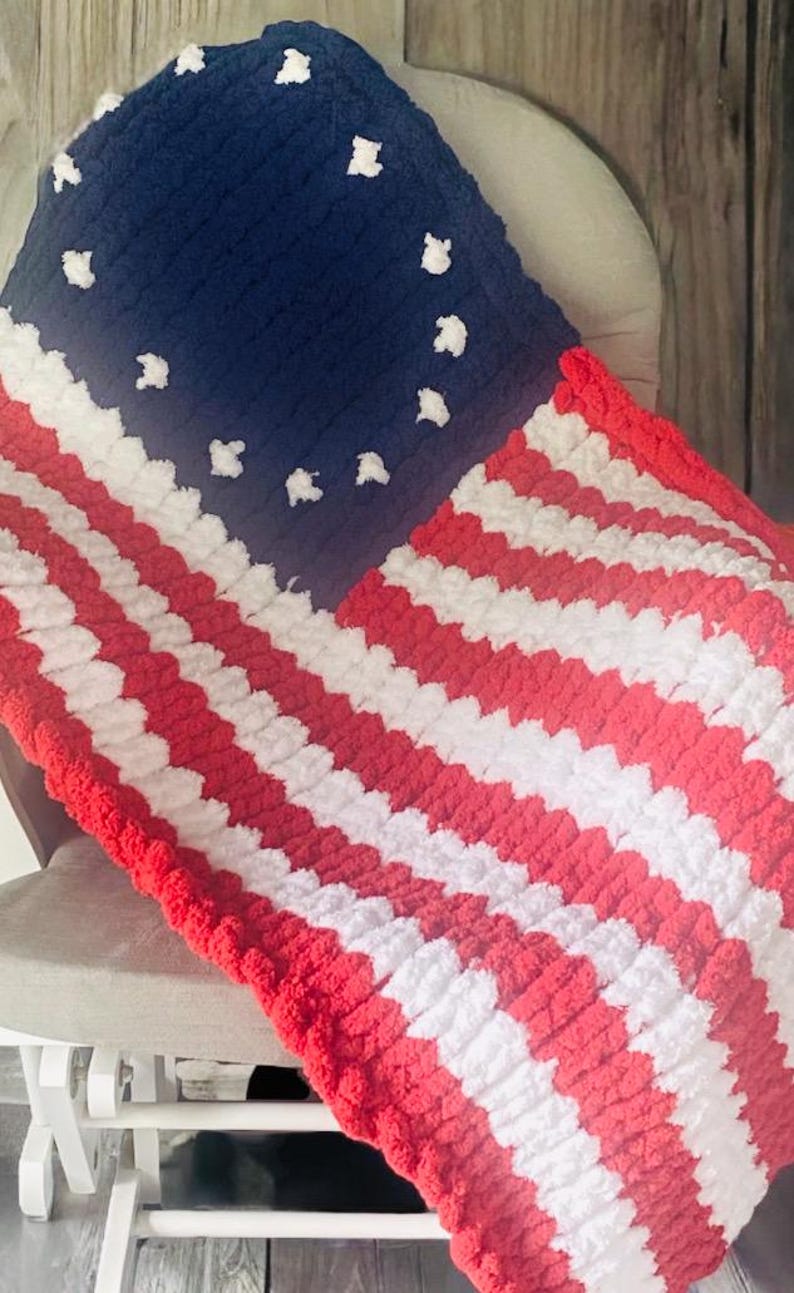 Betsy Ross (colonial) Flag Cunky Knit Blanket - Etsy