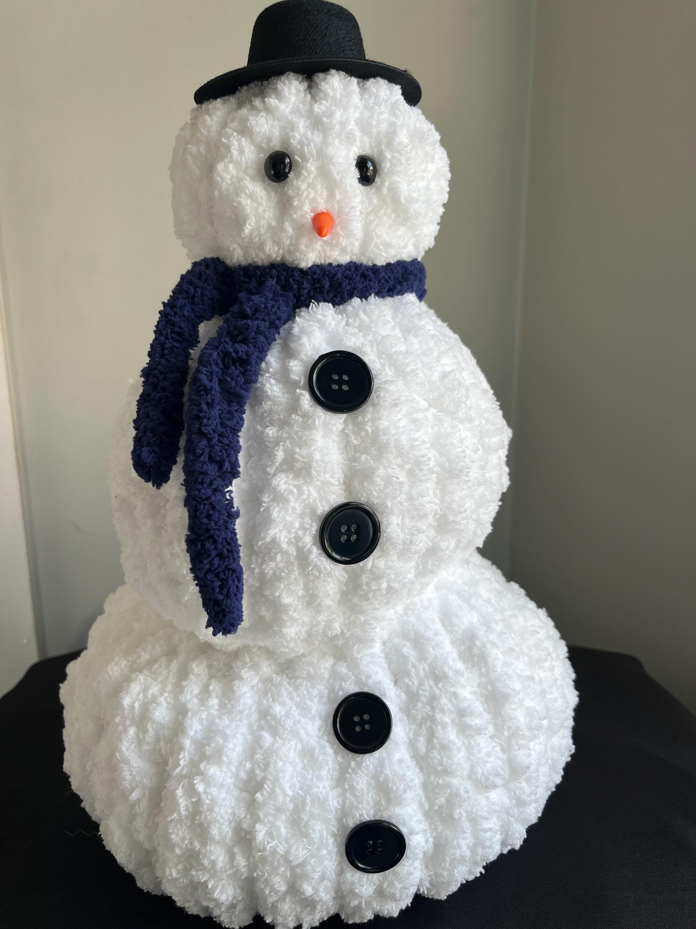 Handmade Chenille Yarn Snowman: Cozy Winter Decor - Etsy